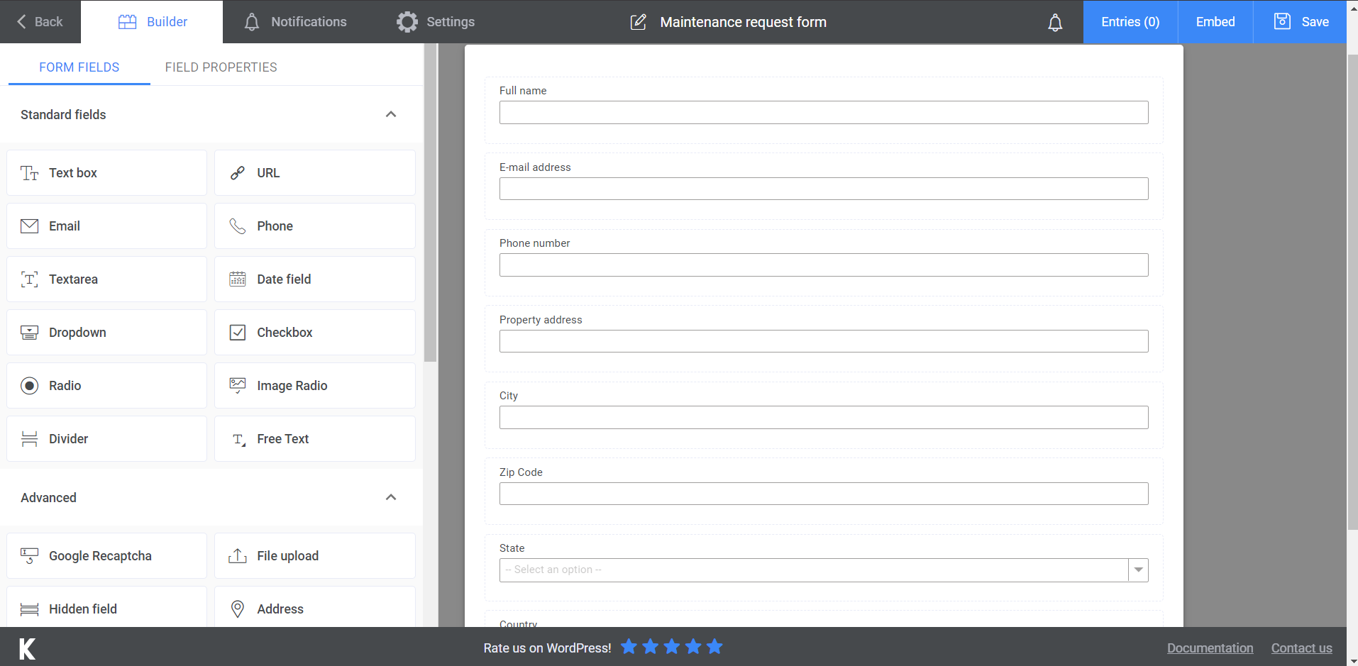 Maintenance request form - how to easily create one in 2021 - Kali Forms