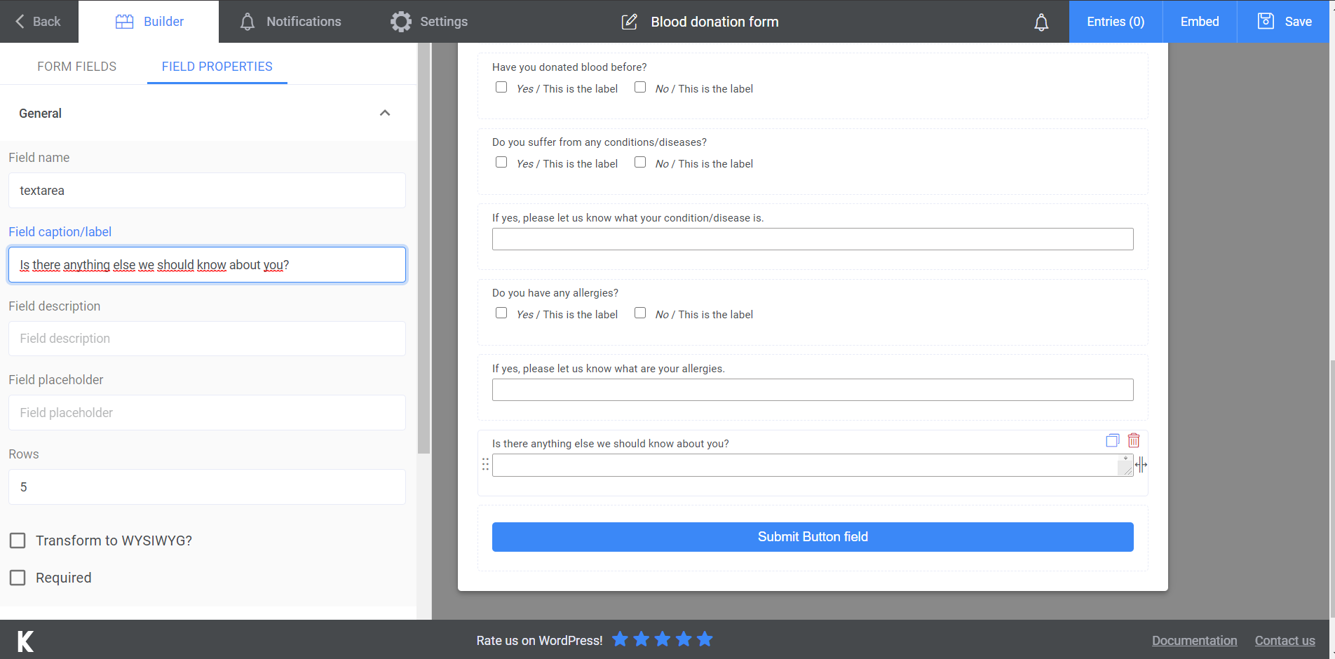 An easy tutorial on how to create a blood donation form in 2021 - Kali ...
