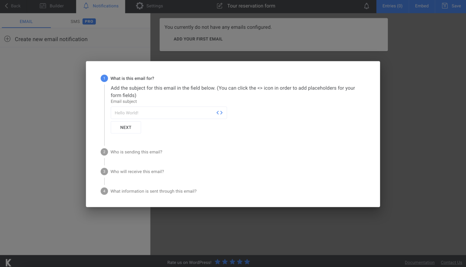 Tour reservation form - a complete tutorial for 2021 - Kali Forms