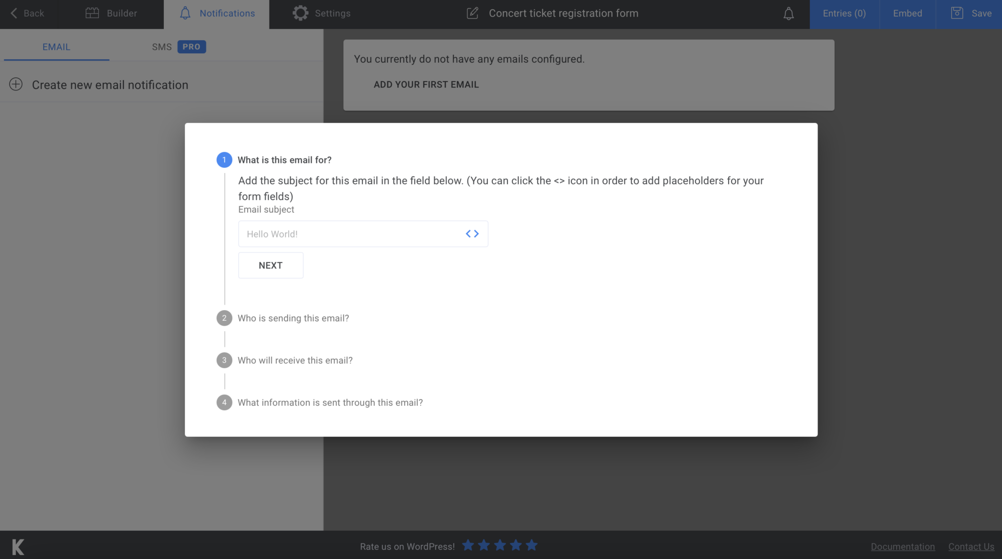 How to create a concert ticket registration form - a step by step guide ...
