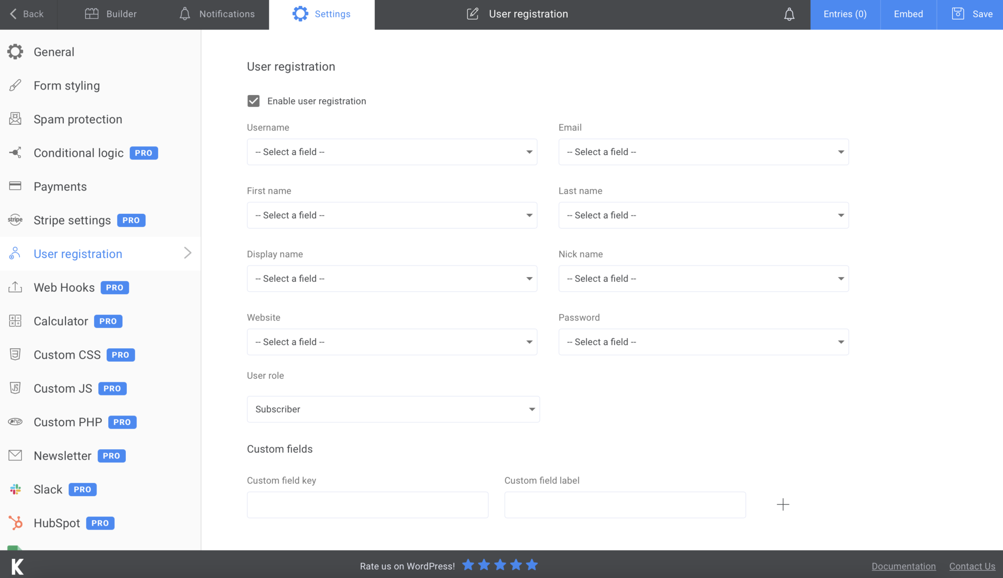 How to create a user registration form in WordPress - Kali Forms