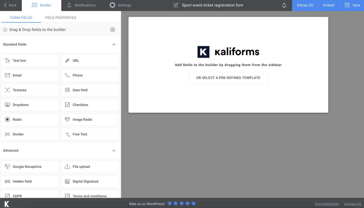 How to create an online form to sell tickets to a sports event - Kali Forms