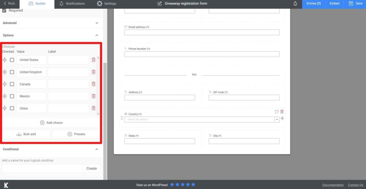 How to create a giveaway registration form – step-by-step 2021 - Kali Forms