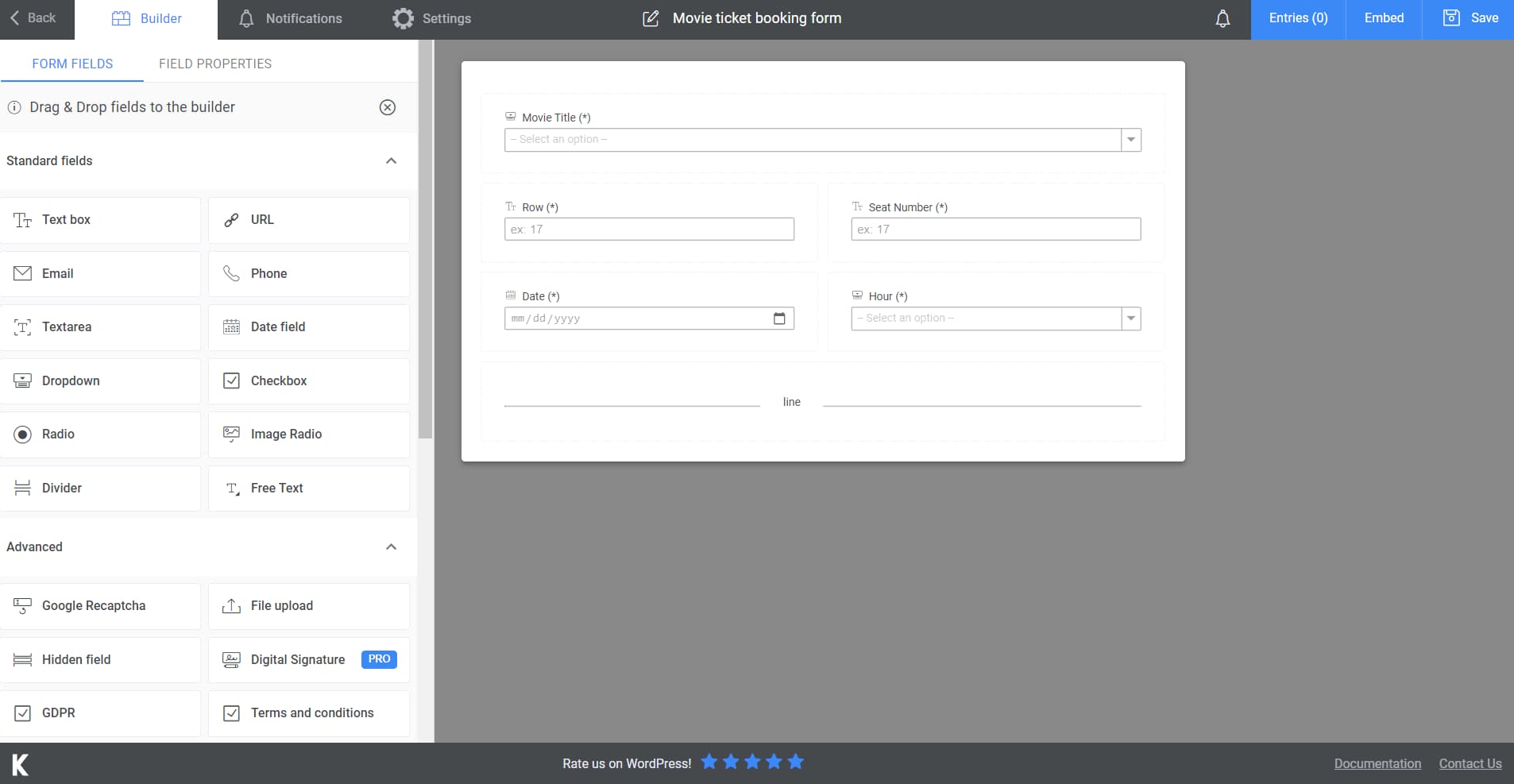 How to create a movie ticket booking form – a guide for 2021 - Kali Forms