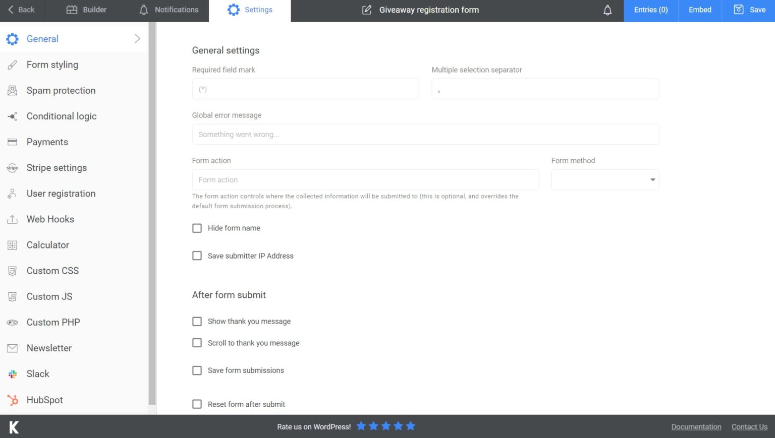 How to create a giveaway registration form – step-by-step 2021 - Kali Forms